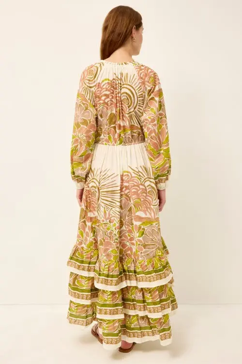 MARIE OLIVER Irving Maxi Dress With Drawstring Waist And Raglan Sleeves