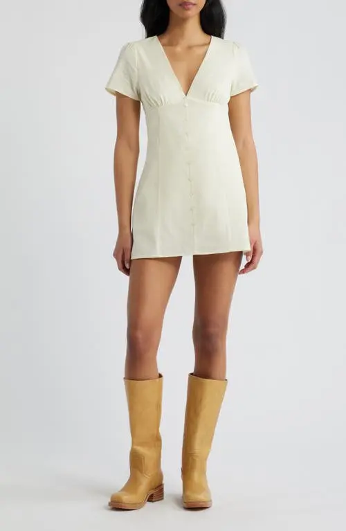 Princess Polly Loveness Skirted Cotton Romper - Lemon