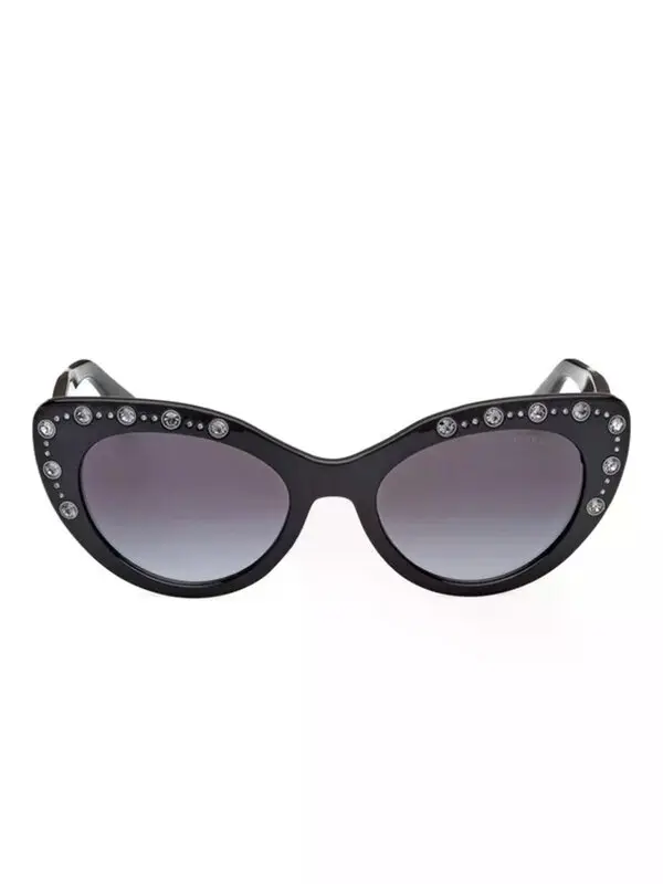 Guess Cat Eye Embellished Sunglasses - Black