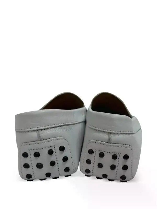 TOD'S Gommino Pebbled Leather Loafers - Grey