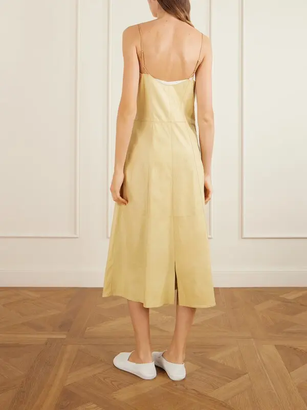 Calvin Klein Nappa Leather Midi Dress