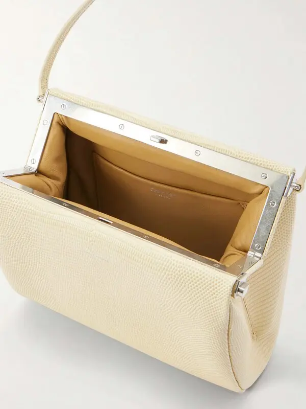 Calvin Klein Tina Snake-effect Leather Clutch Bag