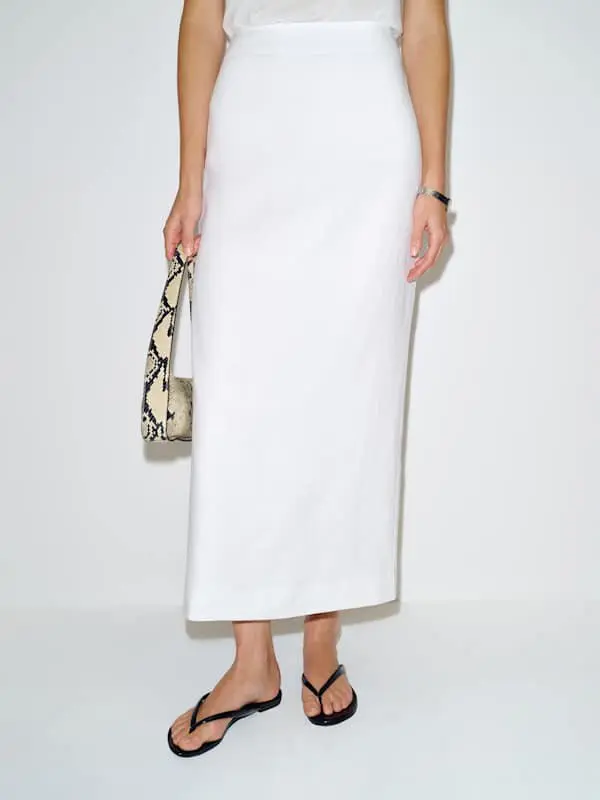 REFORMATION Petites Lydia Linen Skirt - Ivory