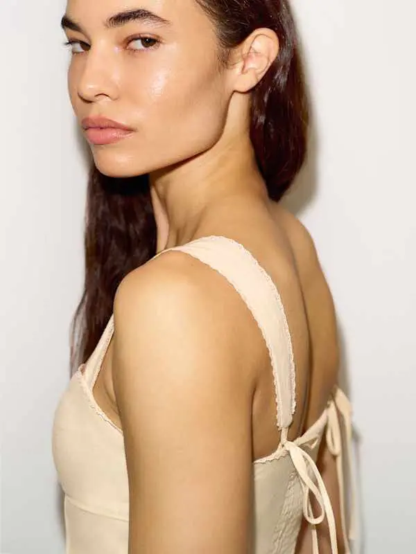 REFORMATION Zanna Linen Top - Ivory