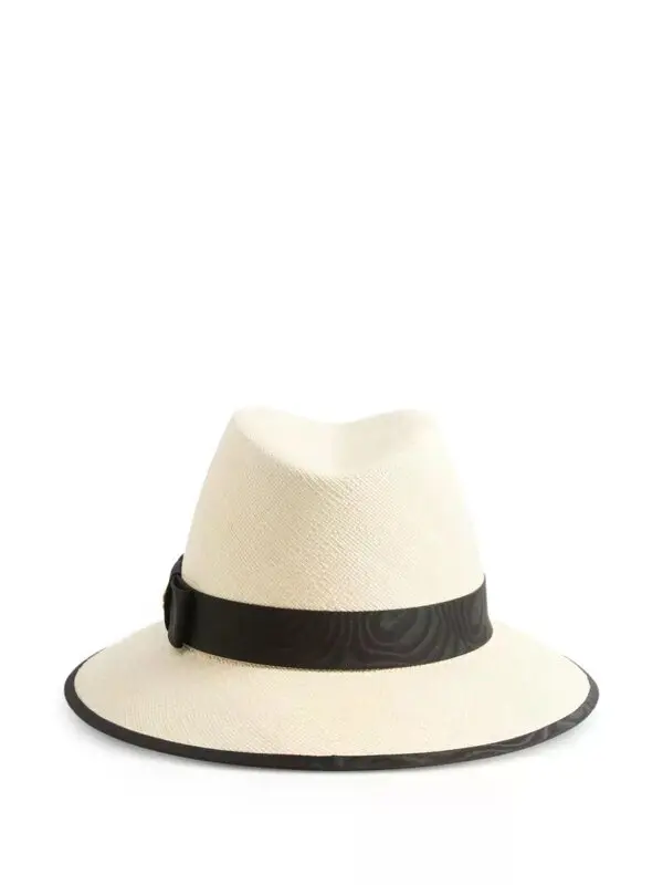 Valentino Garavani Vlogo Signature Straw Fedora Hat - Neutrals