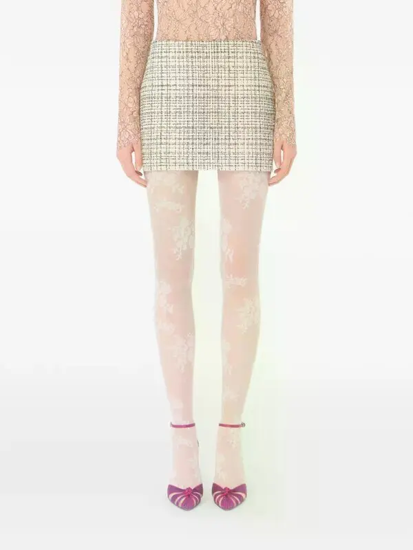 Valentino Garavani Square Tweed Mini Skirt
