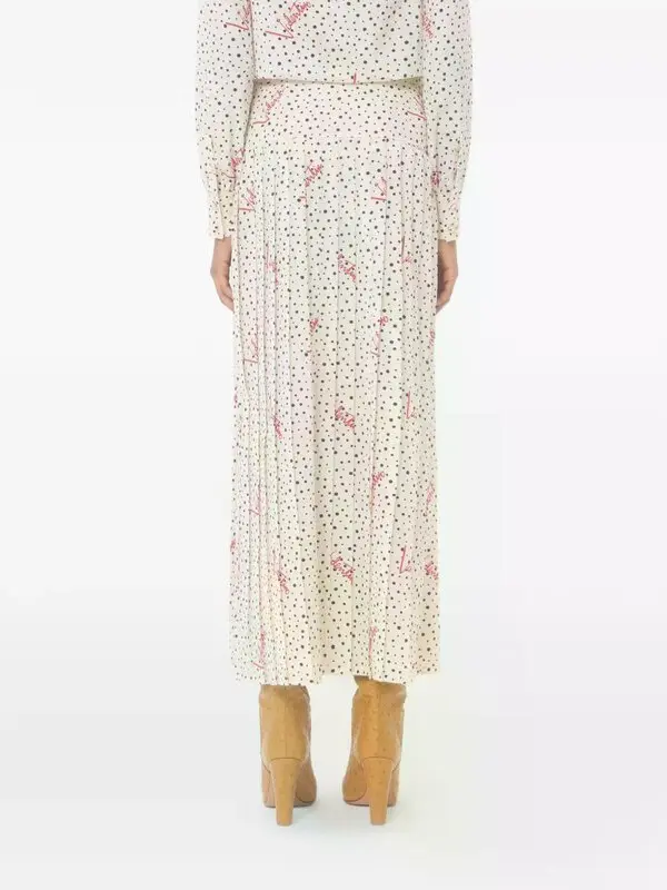 Valentino Garavani Plus De Pois Bubble Print Crepe De Chine Maxi Skirt - Neutrals