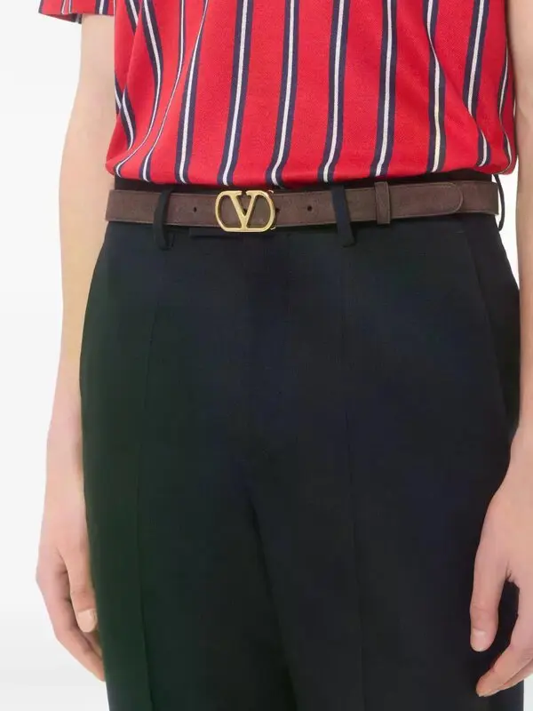 Valentino Garavani Vlogo Signature Suede Belt - Brown