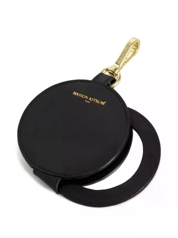 Maison Kitsuné Circular Leather Keyring With Mirror