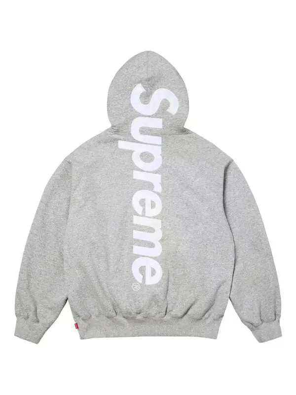 Supreme Satin-Appliqué Hooded - Grey | Editorialist