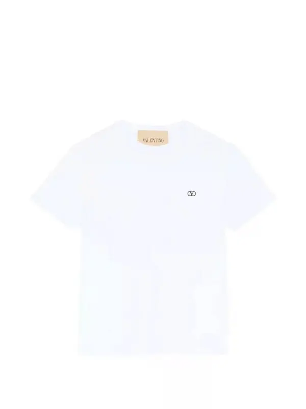 Valentino Garavani Cotton T-shirt With Vlogo Embroidery - White