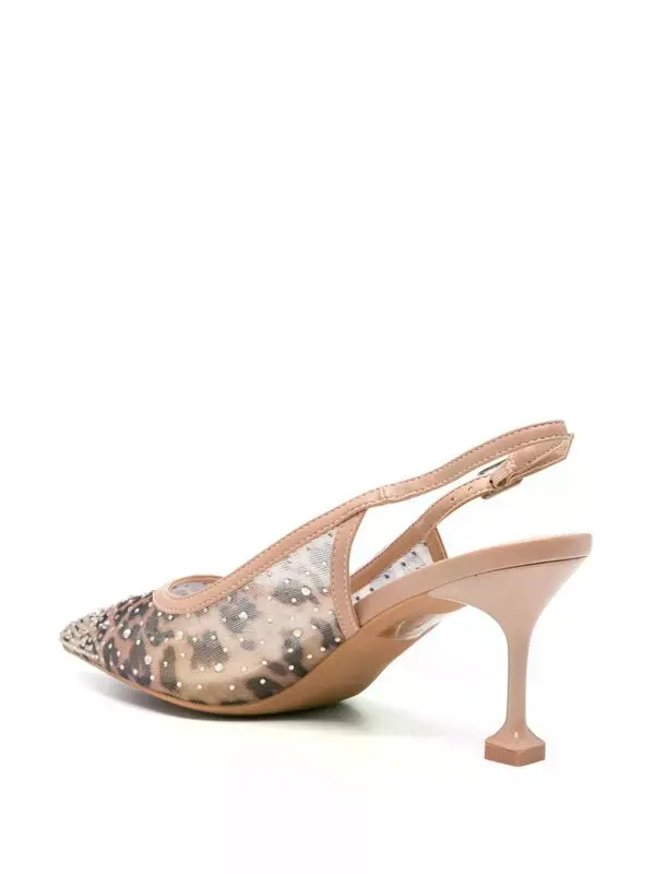 EXÈ Embellished Leopard Print Slingback Pumps