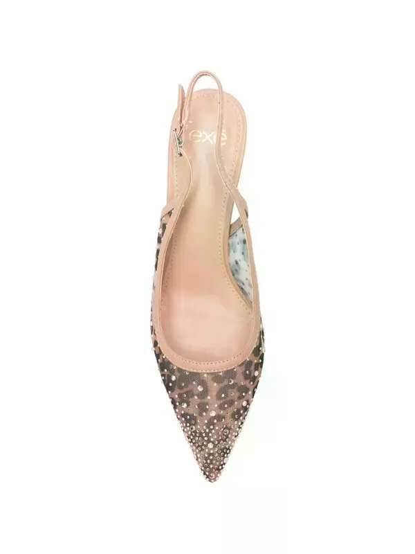 EXÈ Embellished Leopard Print Slingback Pumps