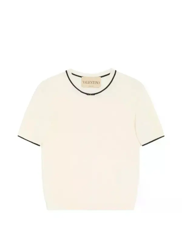 Valentino Garavani Wool Knit Top With Bow Detail - Neutrals