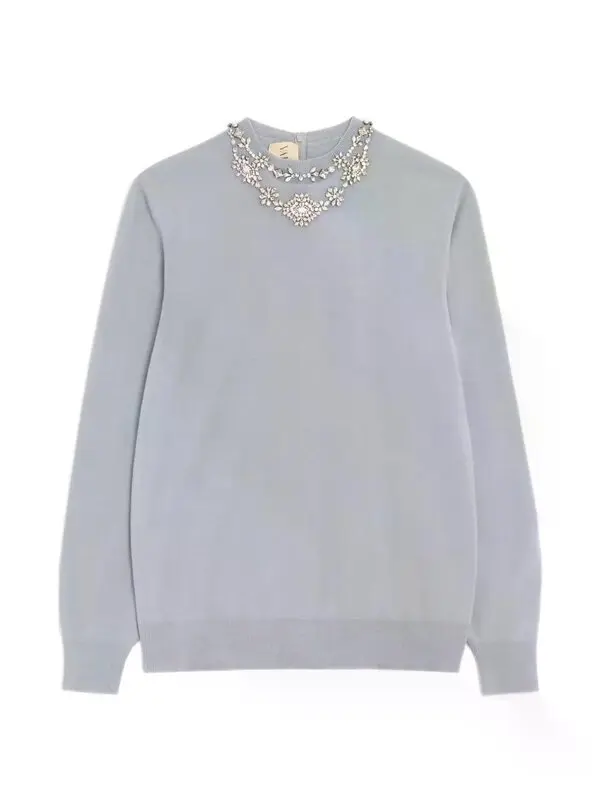 Valentino Garavani Embroidered Wool Sweater - Grey