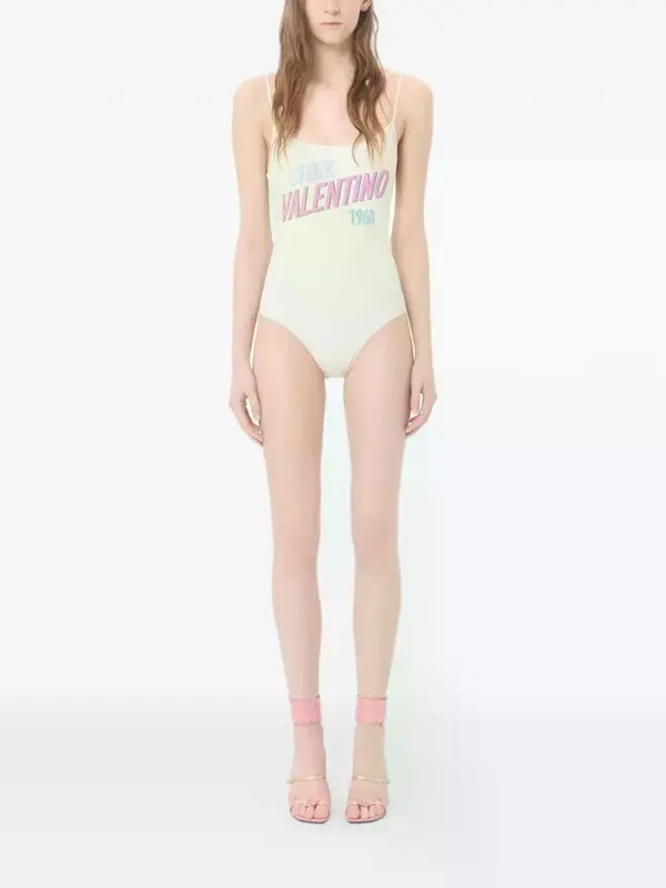 Valentino Garavani One-piece Swimsuit With Chez 1960 Print - Neutrals