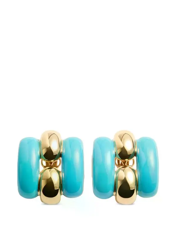 Valentino Garavani Tone And Enamel Vlogo Signature Earrings - Gold