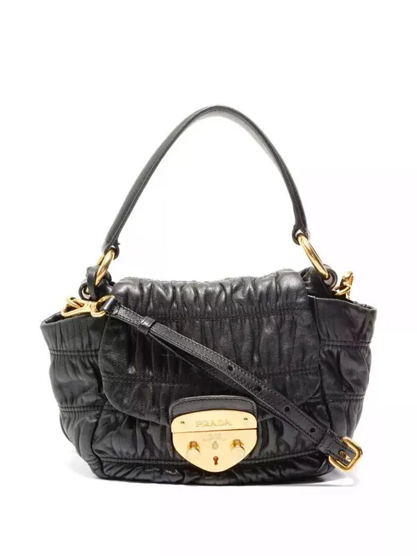 Prada Gathered Leather Shoulder Bag