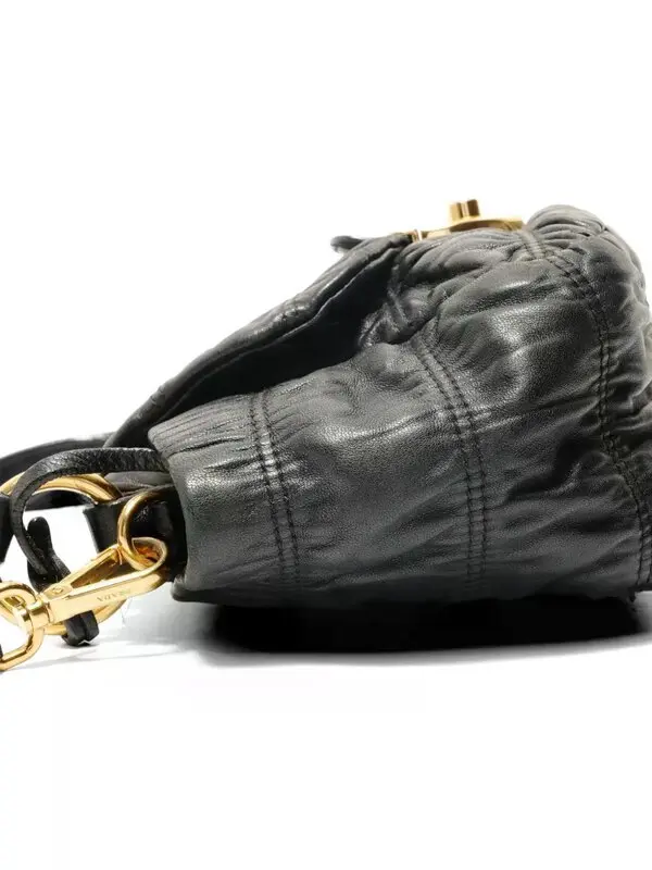 Prada Gathered Leather Shoulder Bag