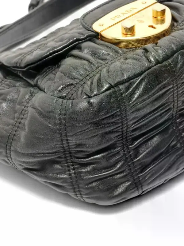 Prada Gathered Leather Shoulder Bag