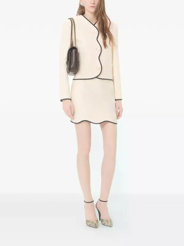 Valentino Garavani Crepe Couture Jacket With Contrasting Trim - Neutrals