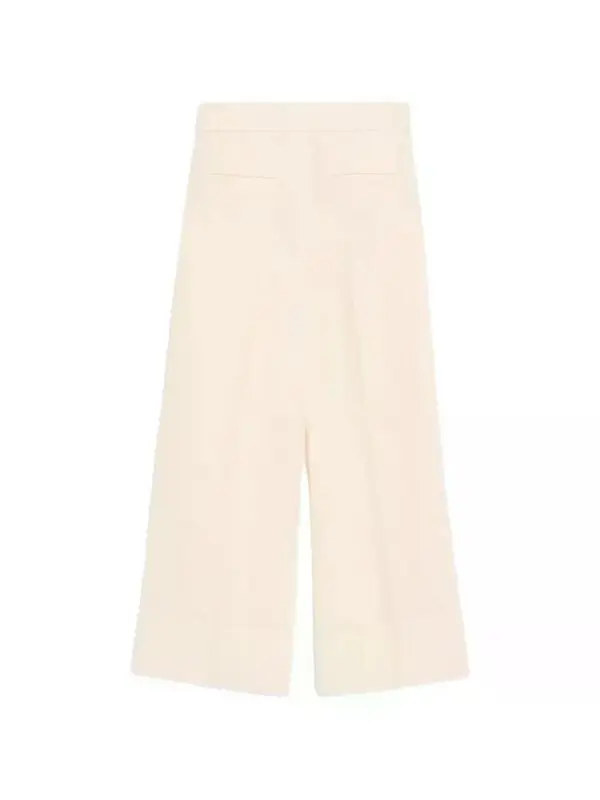 Valentino Garavani Crepe Couture Virgin Wool And Silk Trousers - Neutrals