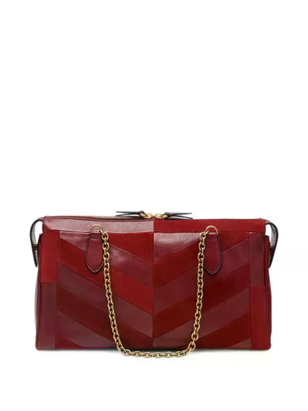 Valentino Garavani Panthea Medium Shoulder Bag In Suede And Nappa - Red