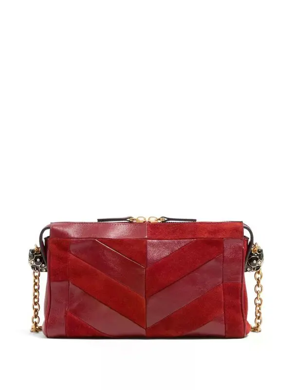 Valentino Garavani Panthea Small Shoulder Bag In Suede And Nappa - Red