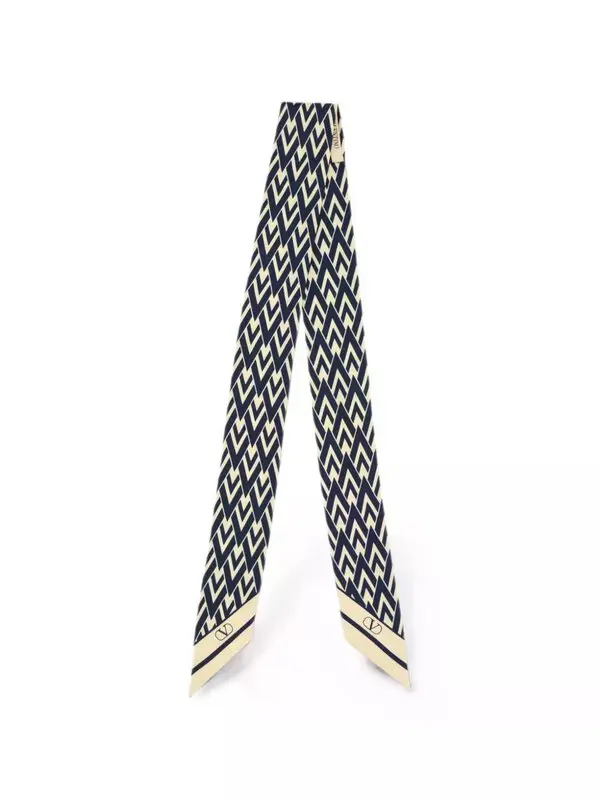 Valentino Garavani Tout La V Silk Bandeau Scarf - Blue