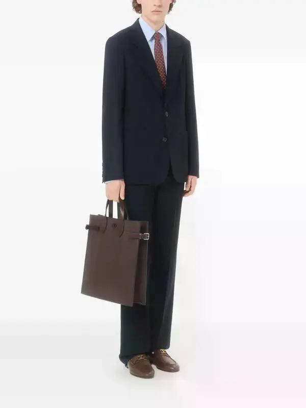 Valentino Garavani Single-breasted Jacket In Natté Wool - Blue
