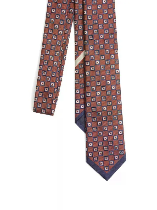 Valentino Garavani Jacquard Silk Tie - Brown