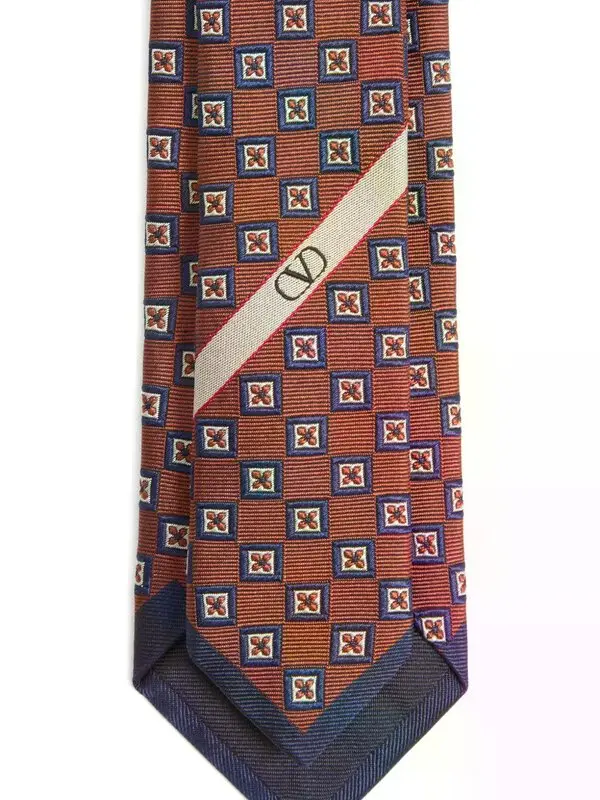 Valentino Garavani Jacquard Silk Tie - Brown