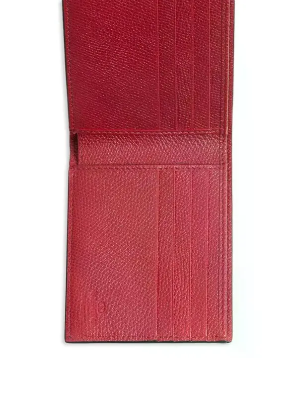 Valentino Garavani Vlogo Signature Grainy Calfskin Wallet - Red