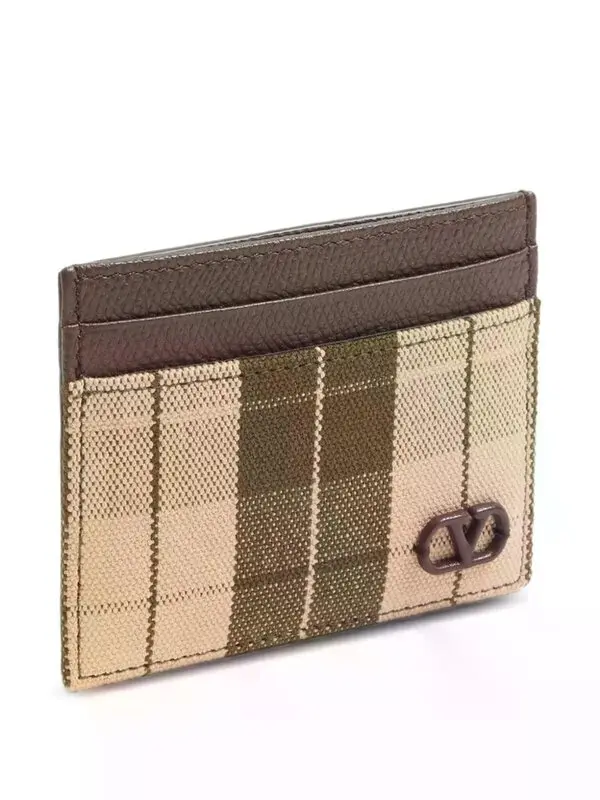 Valentino Garavani Vlogo Signature Cardholder In Checked Fabric