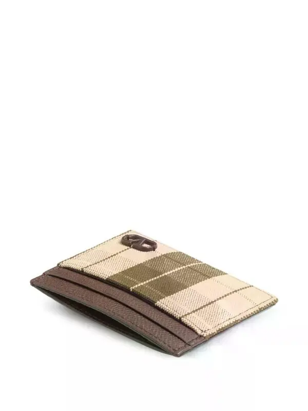 Valentino Garavani Vlogo Signature Cardholder In Checked Fabric