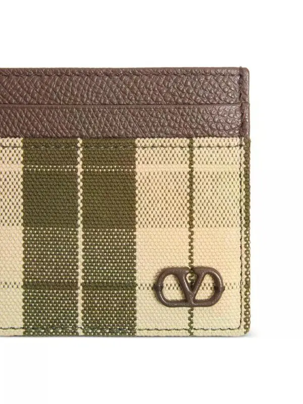 Valentino Garavani Vlogo Signature Cardholder In Checked Fabric