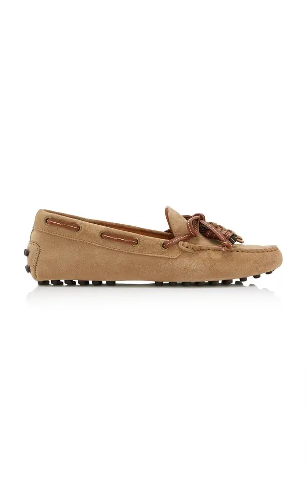 TOD'S Suede Driving Loafers - Brown