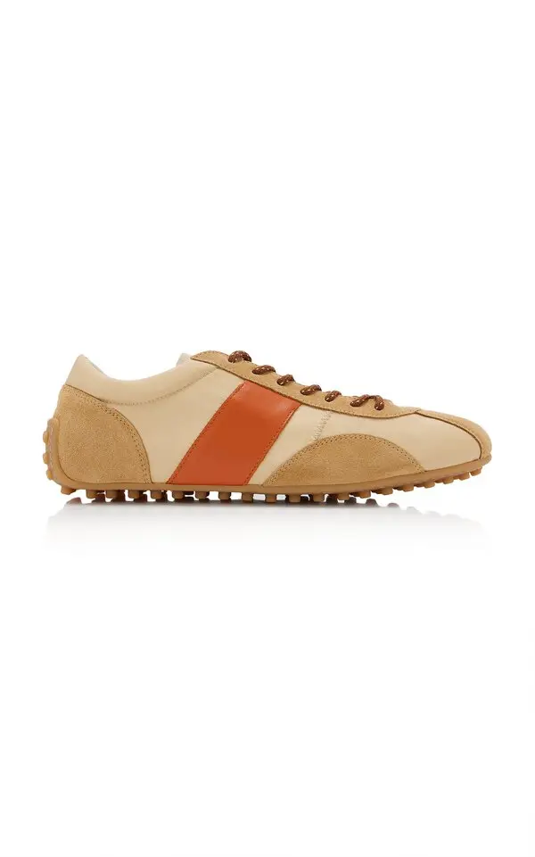 TOD'S Nylon & Suede Lace-up Sneakers - Brown