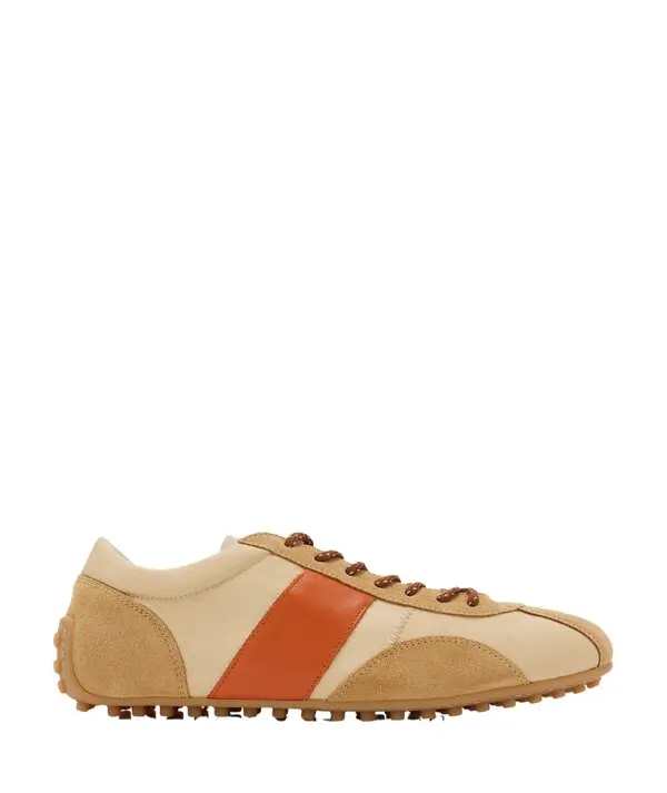 TOD'S Nylon & Suede Lace-up Sneakers - Brown