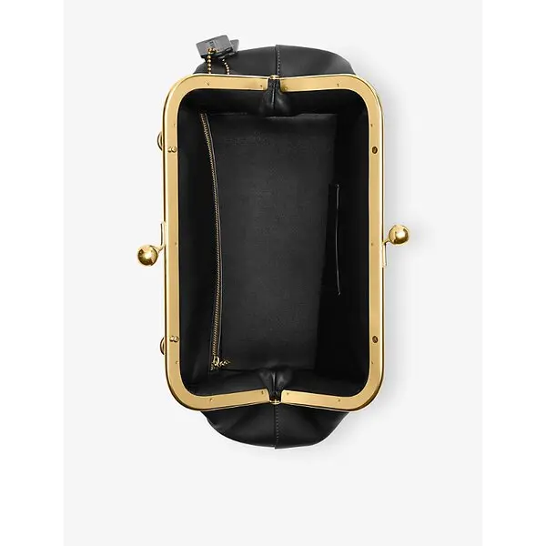 COACH Kisslock Frame 27 Leather Shoulder Bag - Black