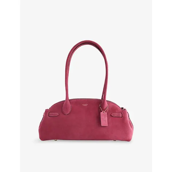 COACH Empire Suede Shoulder Bag - Dark Fuchsia