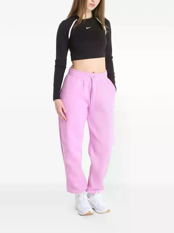 Nike Long Sleeve Logo Print Crewneck Cropped T-shirt