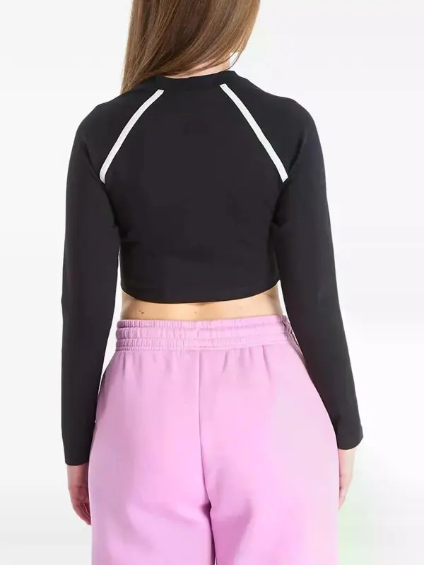 Nike Long Sleeve Logo Print Crewneck Cropped T-shirt