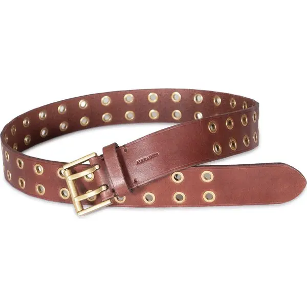 ALLSAINTS Leather Eyelet Belt - Brown