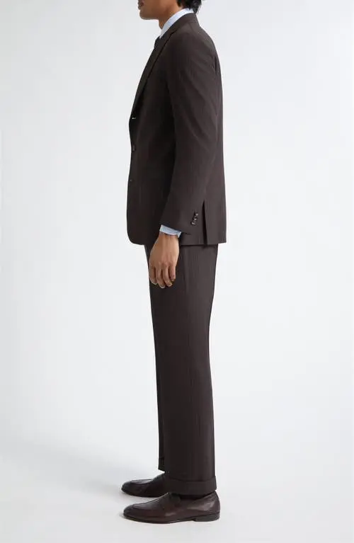 J. MUESER Waverly Tapered Virgin Wool Seersucker Suit