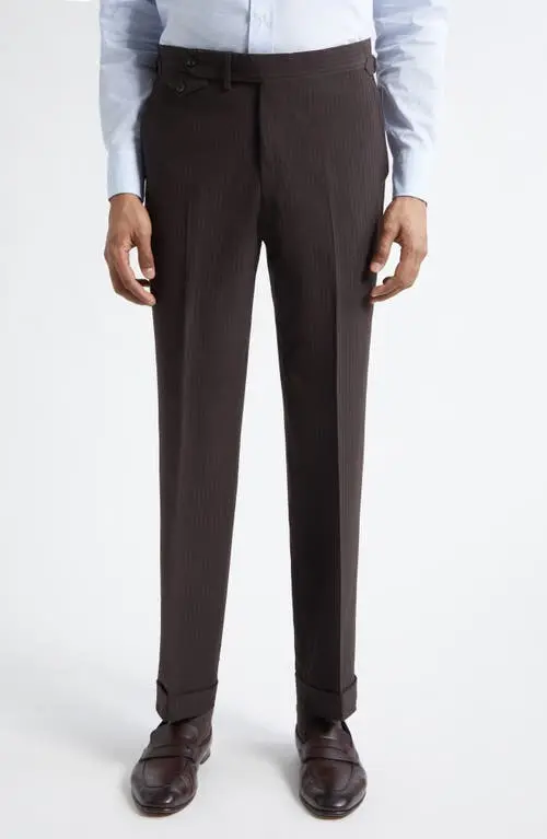 J. MUESER Waverly Tapered Virgin Wool Seersucker Suit