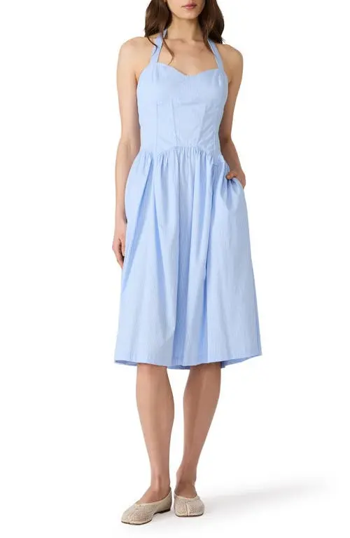 Steve Madden Leigh Anne Halterneck Striped Dress - Stripe Multi