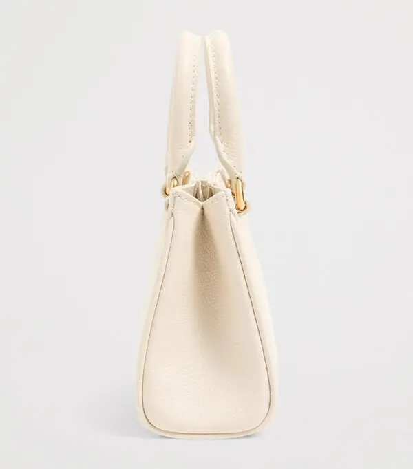 Valentino Garavani Mini Leather Vlogo Signature Top-handle Bag - White
