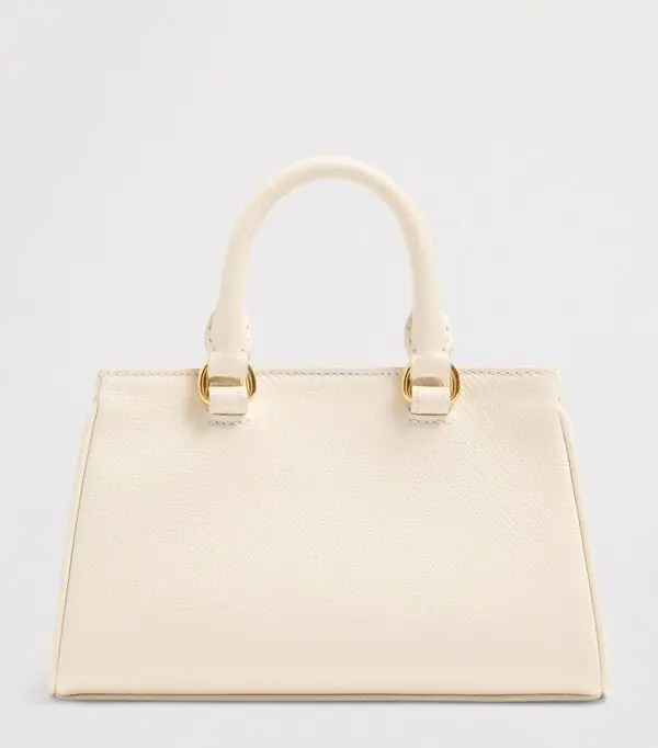 Valentino Garavani Mini Leather Vlogo Signature Top-handle Bag - White