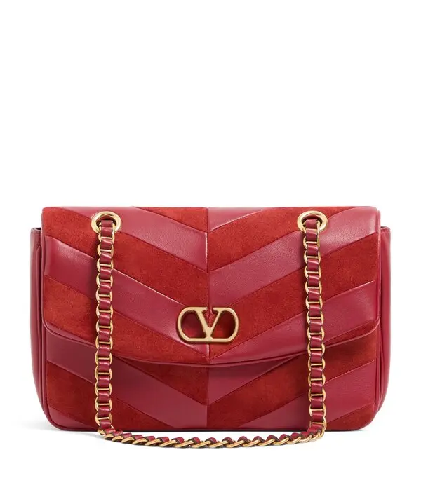 Valentino Garavani Lambskin Chevron Djuna Shoulder Bag